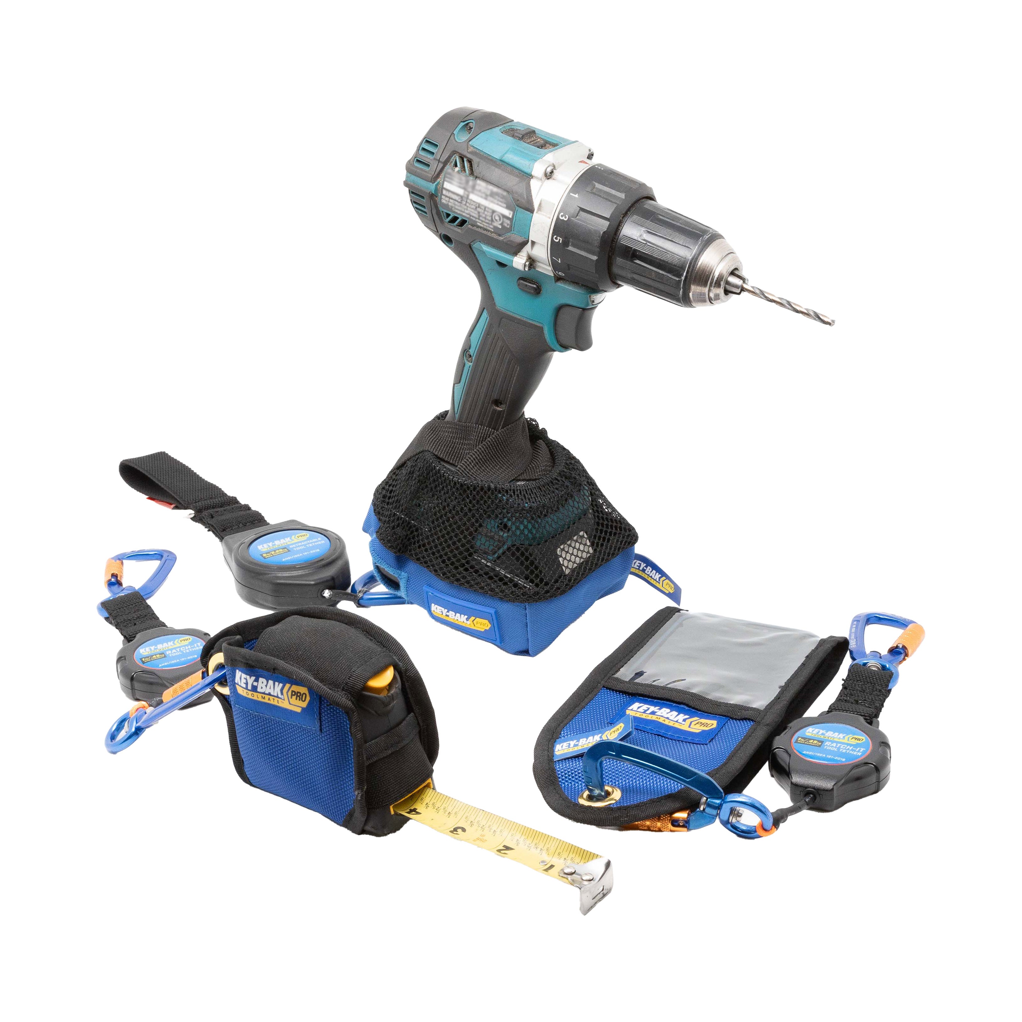 KEY-BAK Pro Tool mate Contractor 6 Tool Tether Combo Kit with Tape Mea