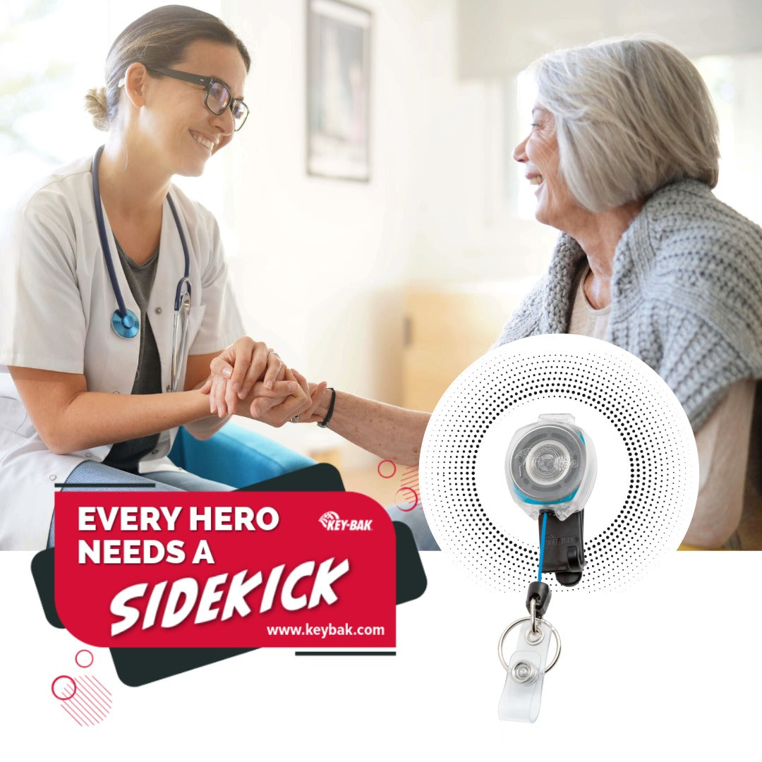 Sidekick® Belt Clip Retractable Keychain and ID Badge Holder for Healt ...